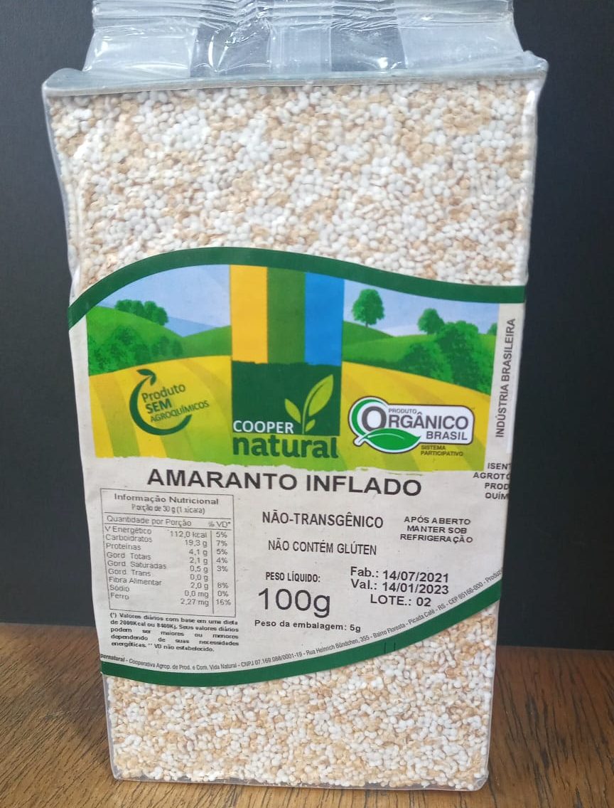 Amaranto Inflado 100g Coopernatural - Armazém do Campo - Rio de Janeiro